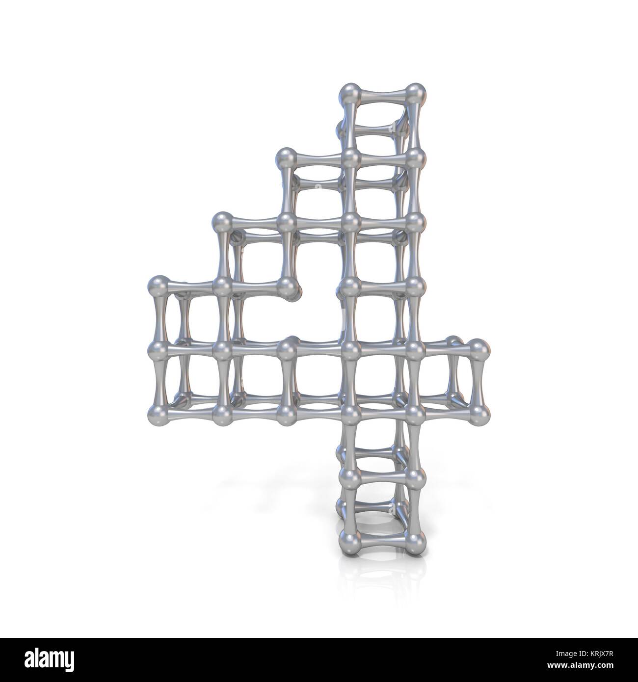 Metal lattice digit number FOUR 4 3D Stock Photo - Alamy