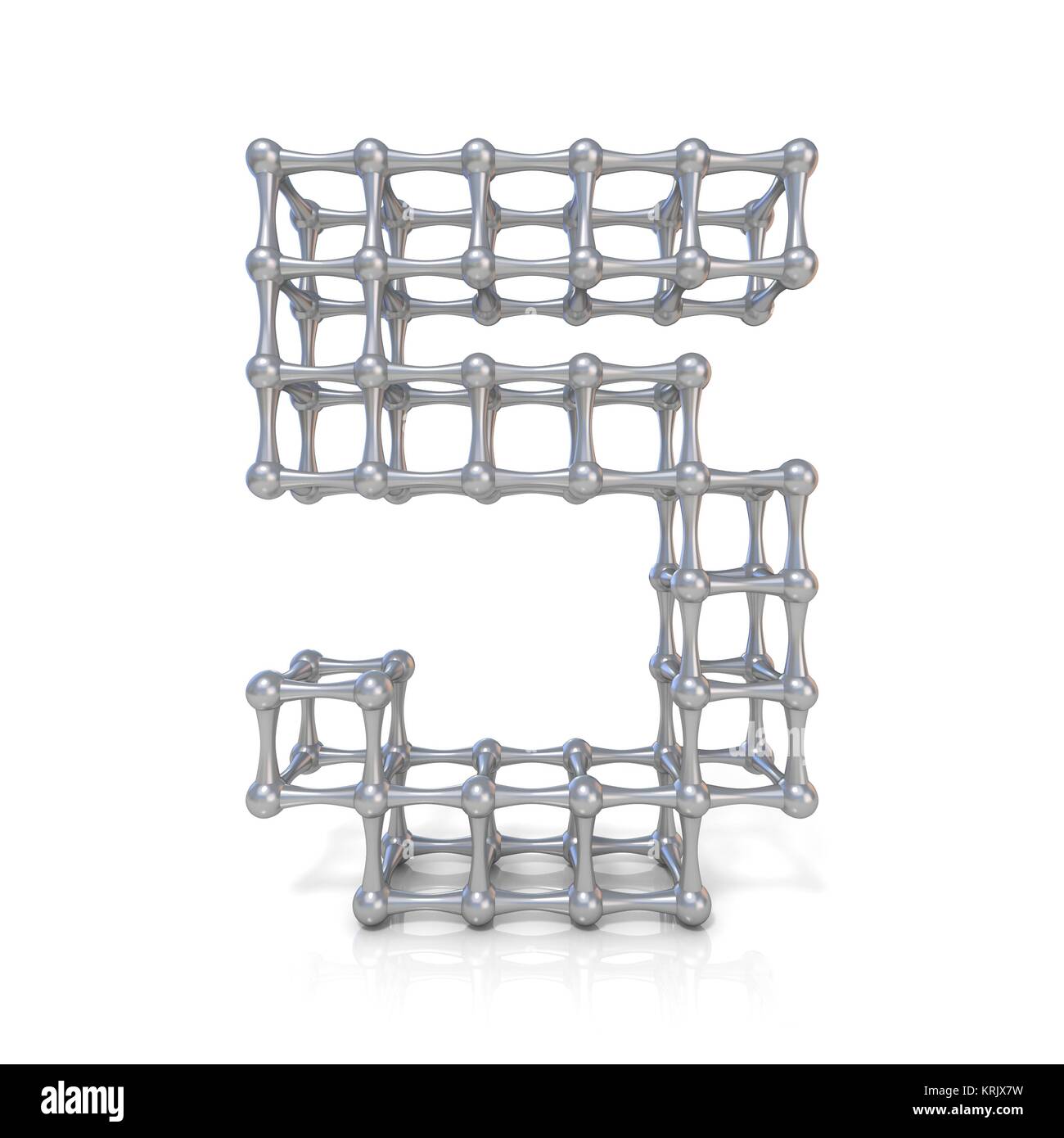 Metal lattice digit number FIVE 5 3D Stock Photo - Alamy