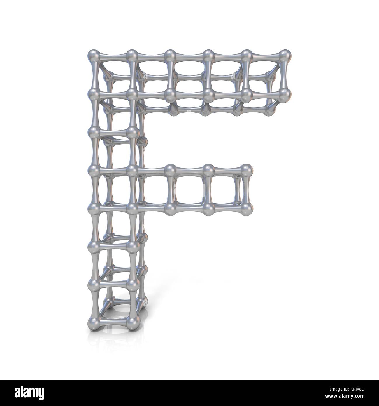 Metal lattice font letter F 3D Stock Photo - Alamy