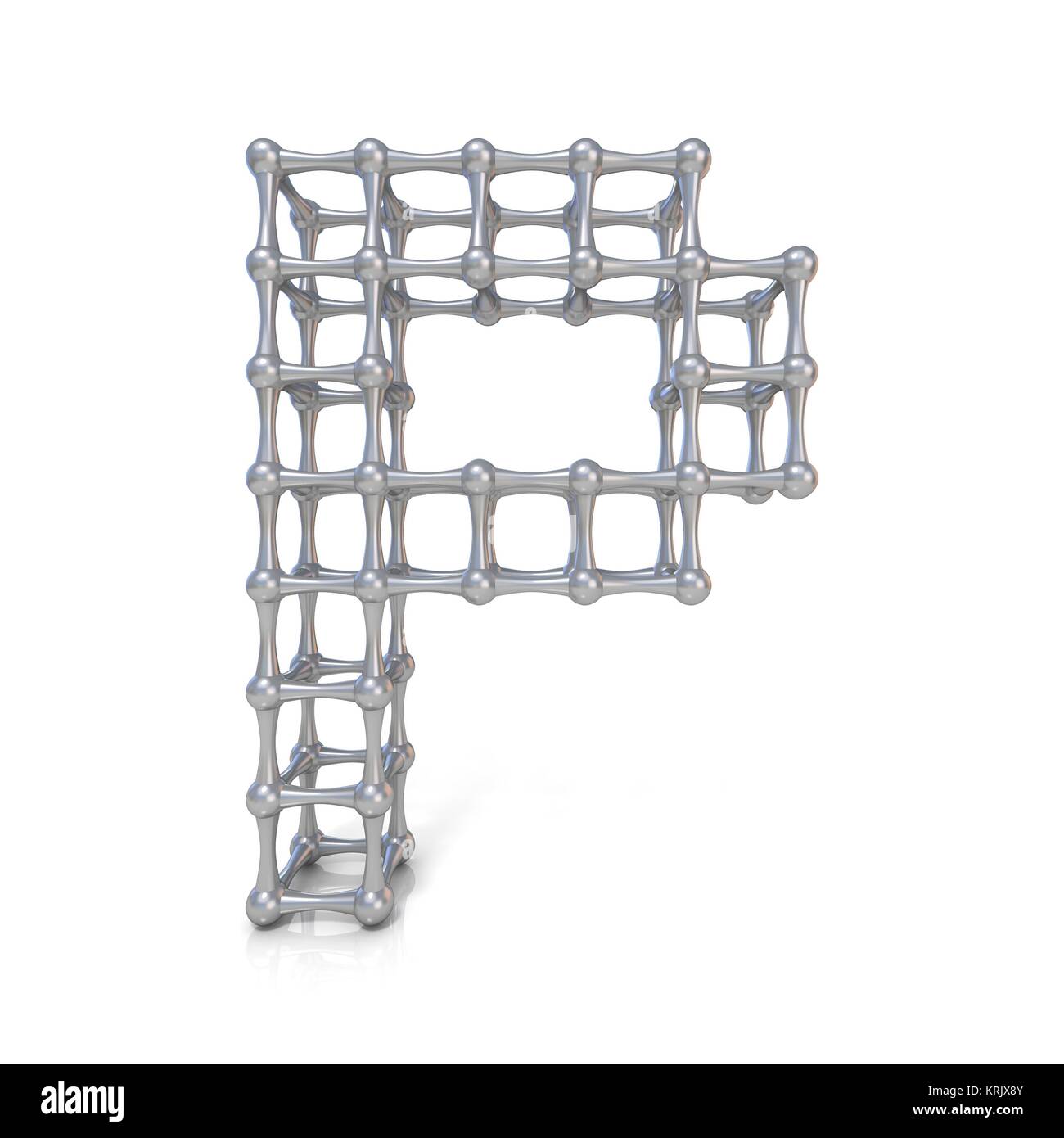 Metal lattice font letter P 3D Stock Photo - Alamy