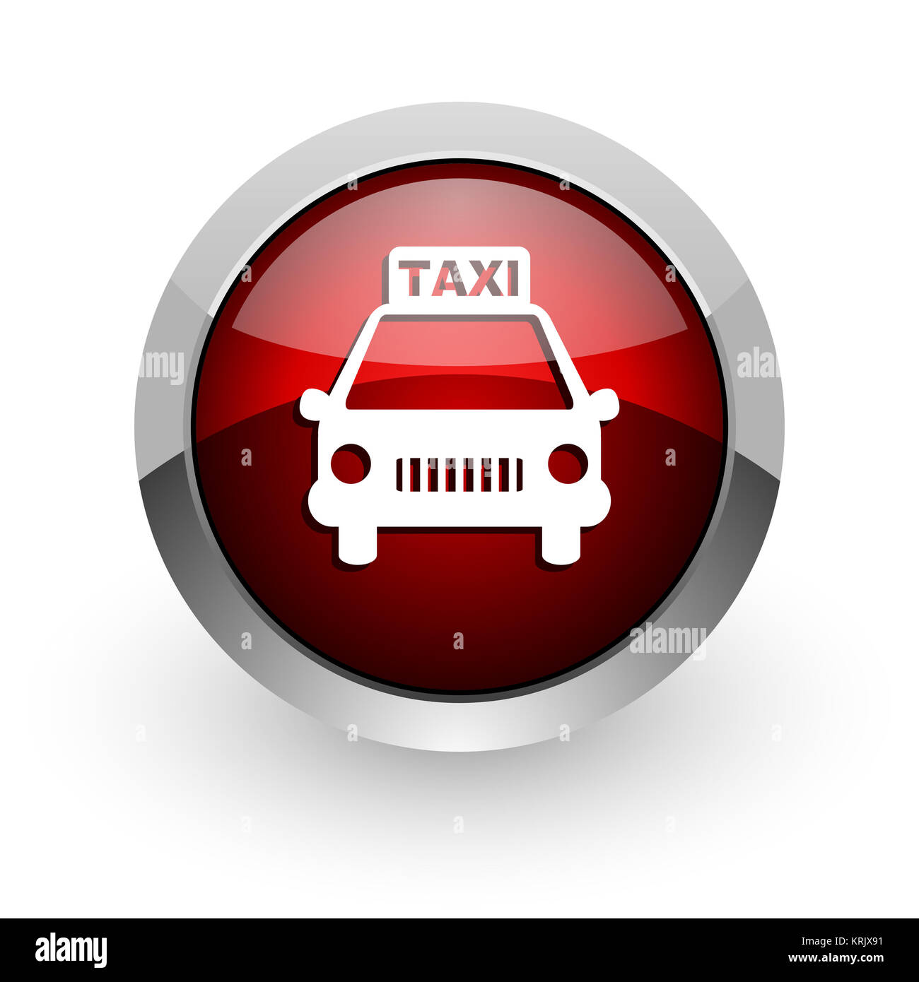 taxi red circle web glossy icon Stock Photo - Alamy