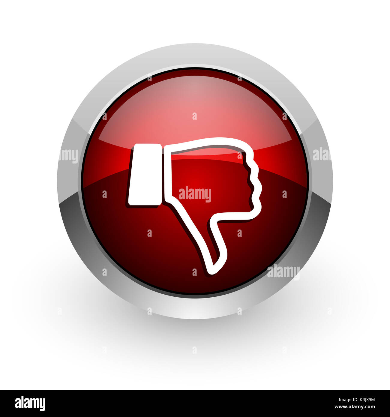 thumb down red circle web glossy icon Stock Photo - Alamy