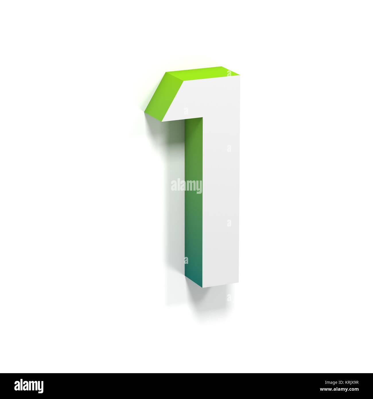 Green gradient and soft shadow number ONE - 1 Stock Photo - Alamy