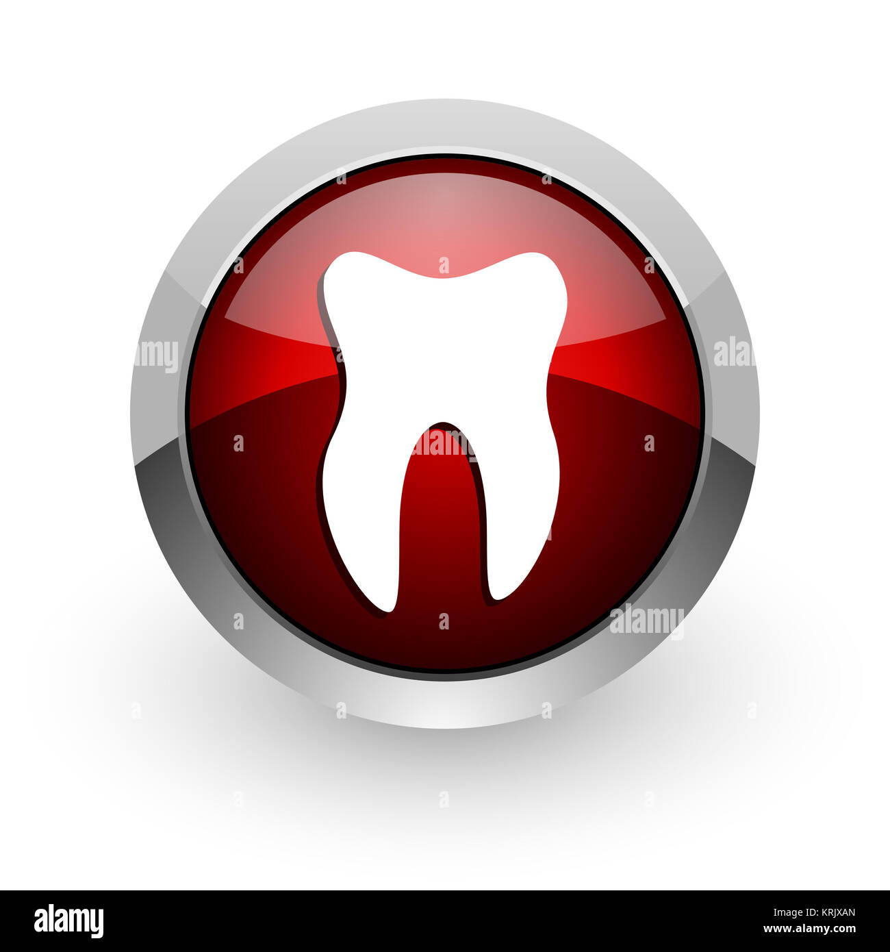tooth red circle web glossy icon Stock Photo - Alamy