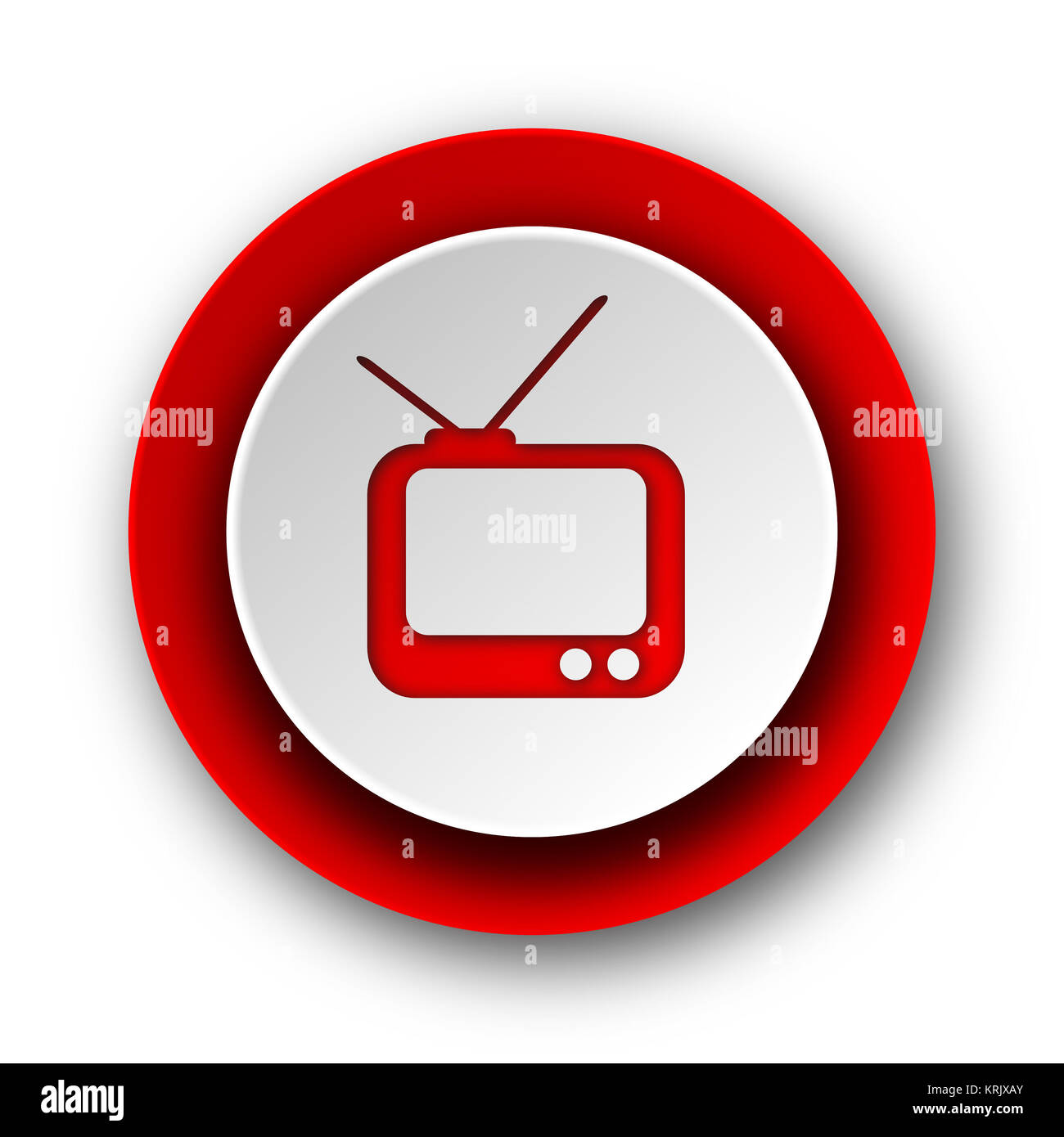tv red modern web icon on white background Stock Photo - Alamy