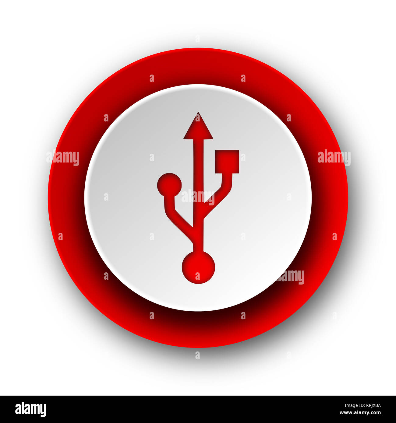 usb red modern web icon on white background Stock Photo - Alamy