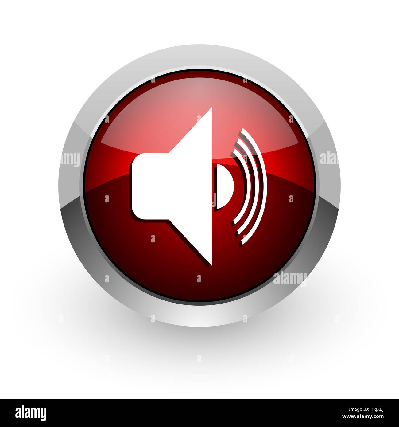 volume red circle web glossy icon Stock Photo - Alamy