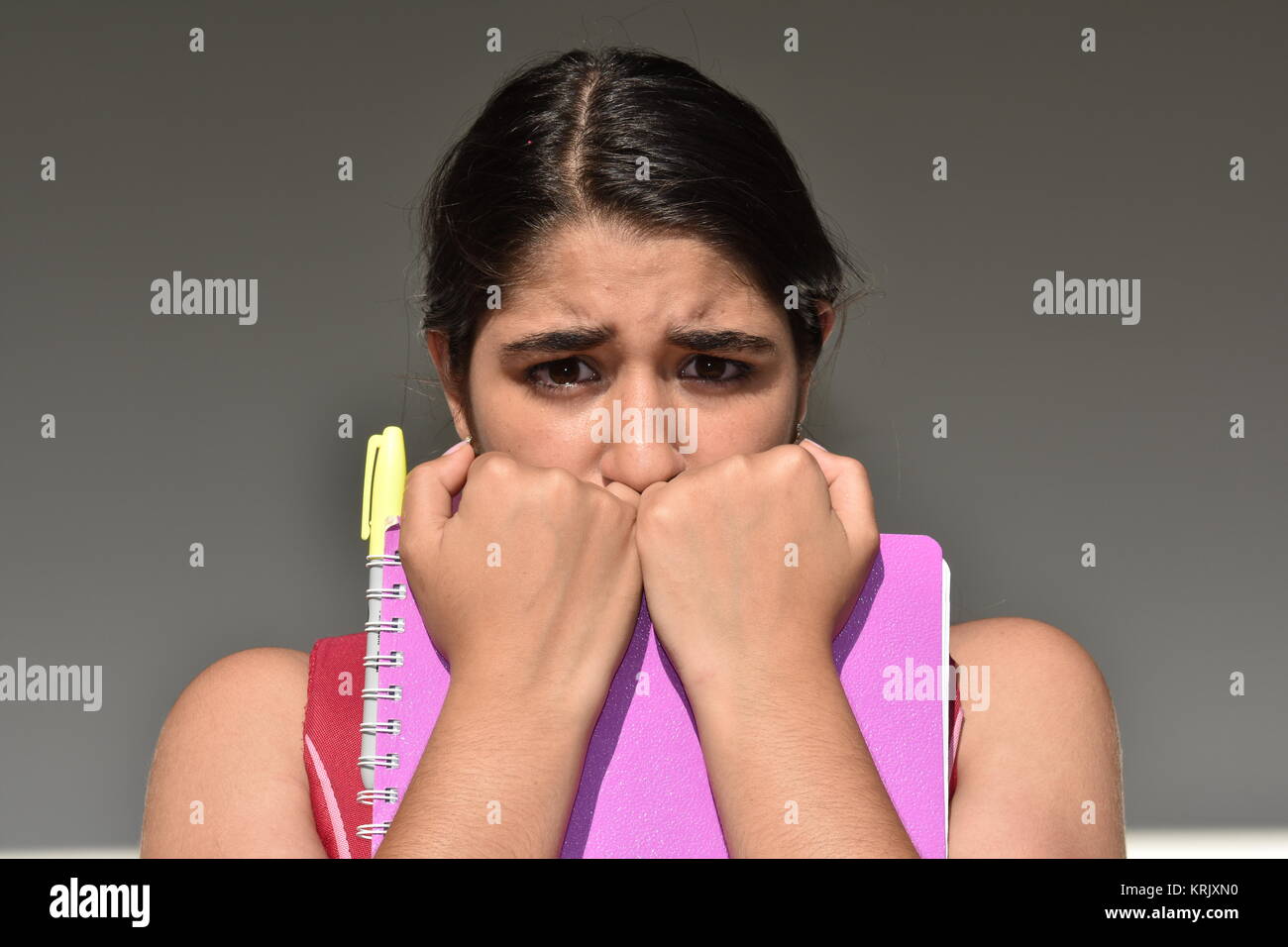 Girl Student And Fear Stock Photo - Alamy