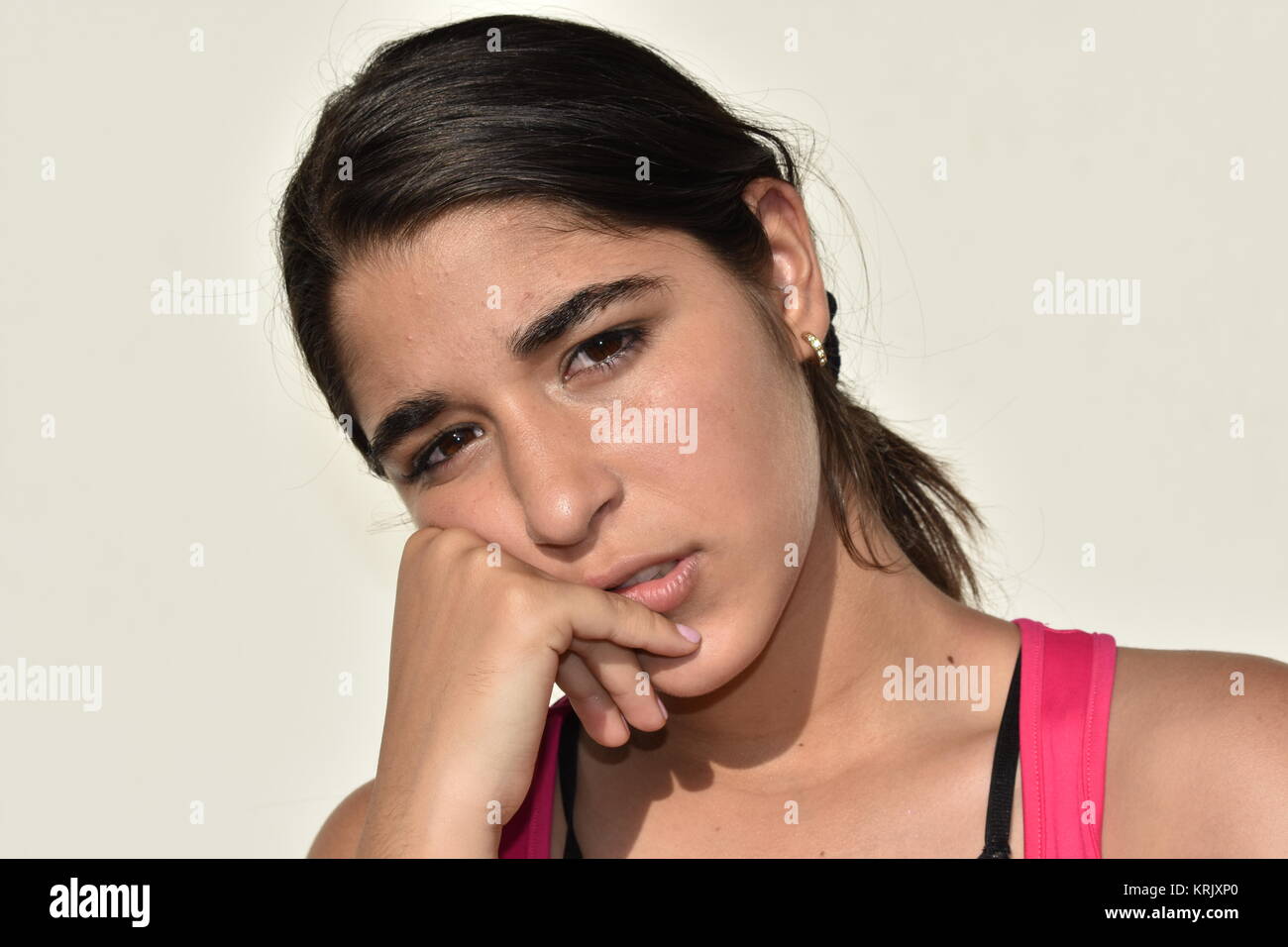 Confused Cute Female Stock Photo - Alamy