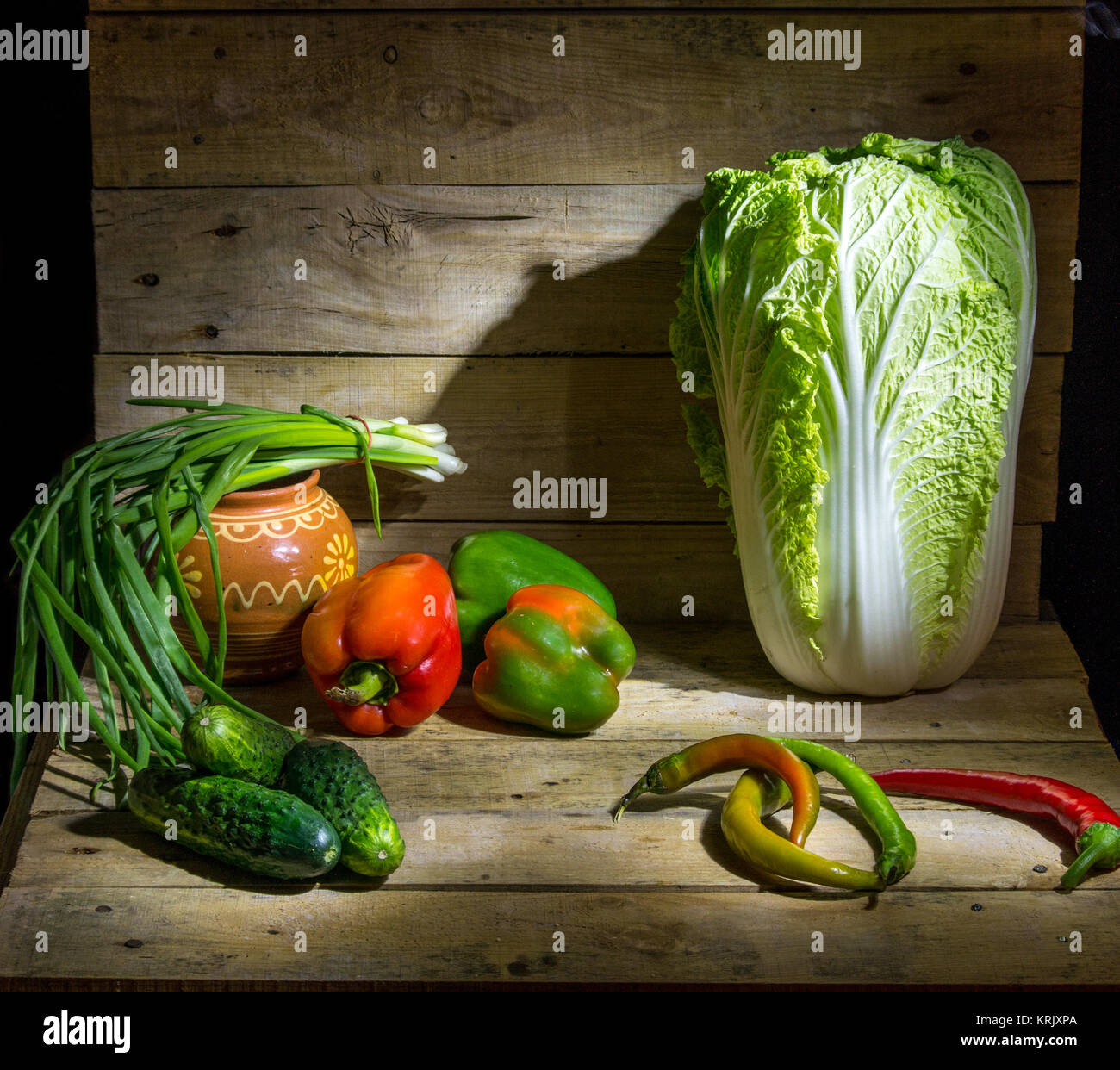 still life of fresh vegetables on a table Stock Photo - Alamy