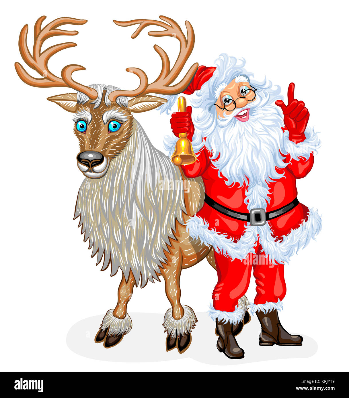 Santa Claus and reindeer Stock Photo - Alamy