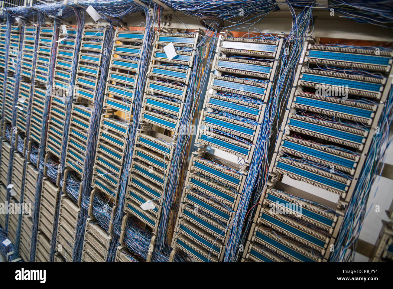Telephone exchange detail Stock Photo - Alamy