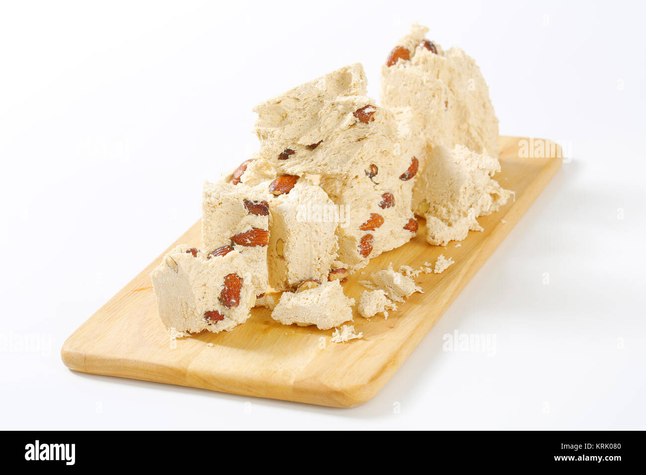 Greek halva with almonds Stock Photo - Alamy
