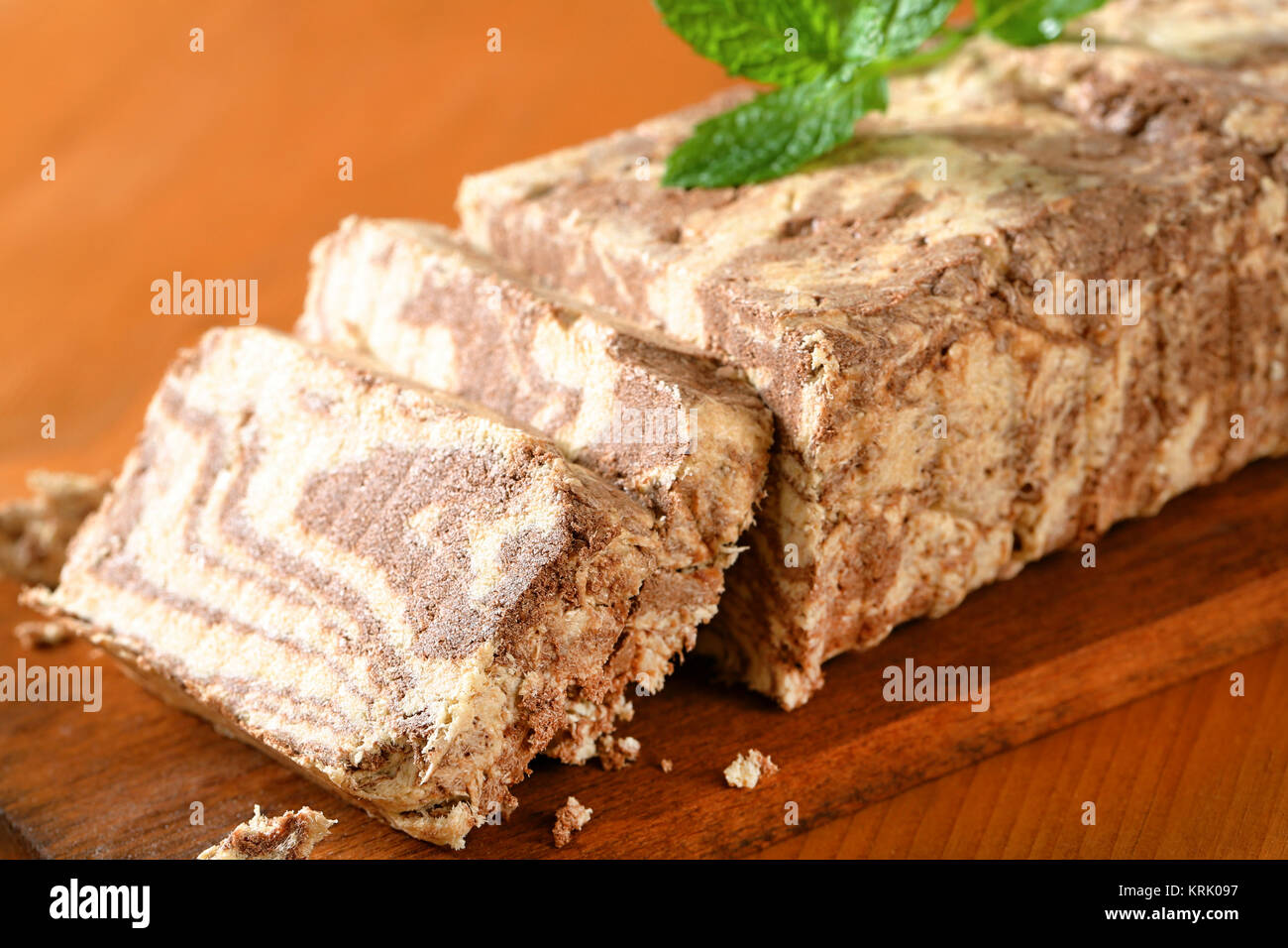 Chocolate flavor halva Stock Photo - Alamy