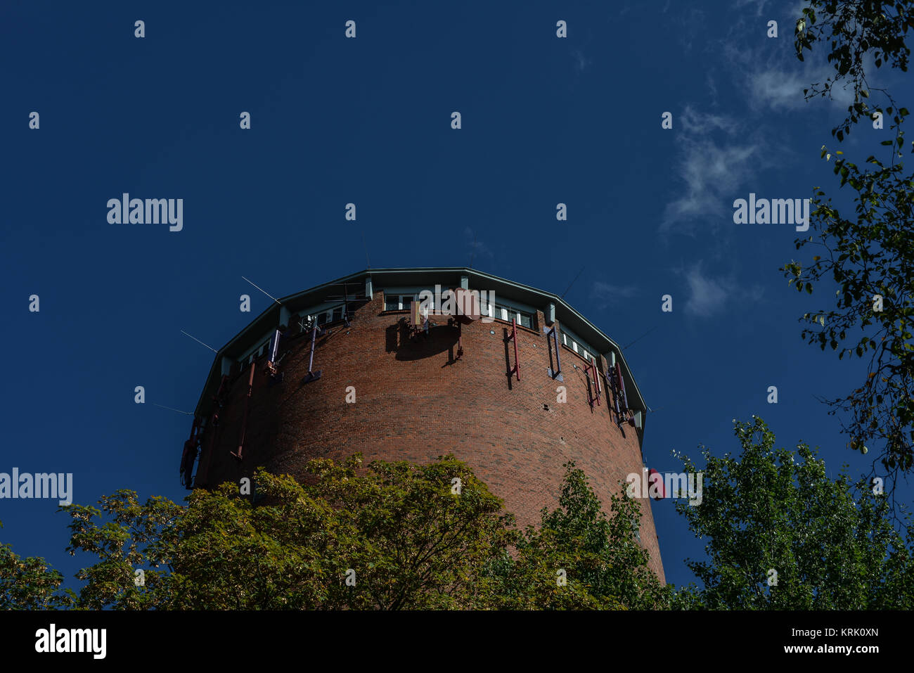 water tower equipped with mobile phone antennas Stock Photo - Alamy