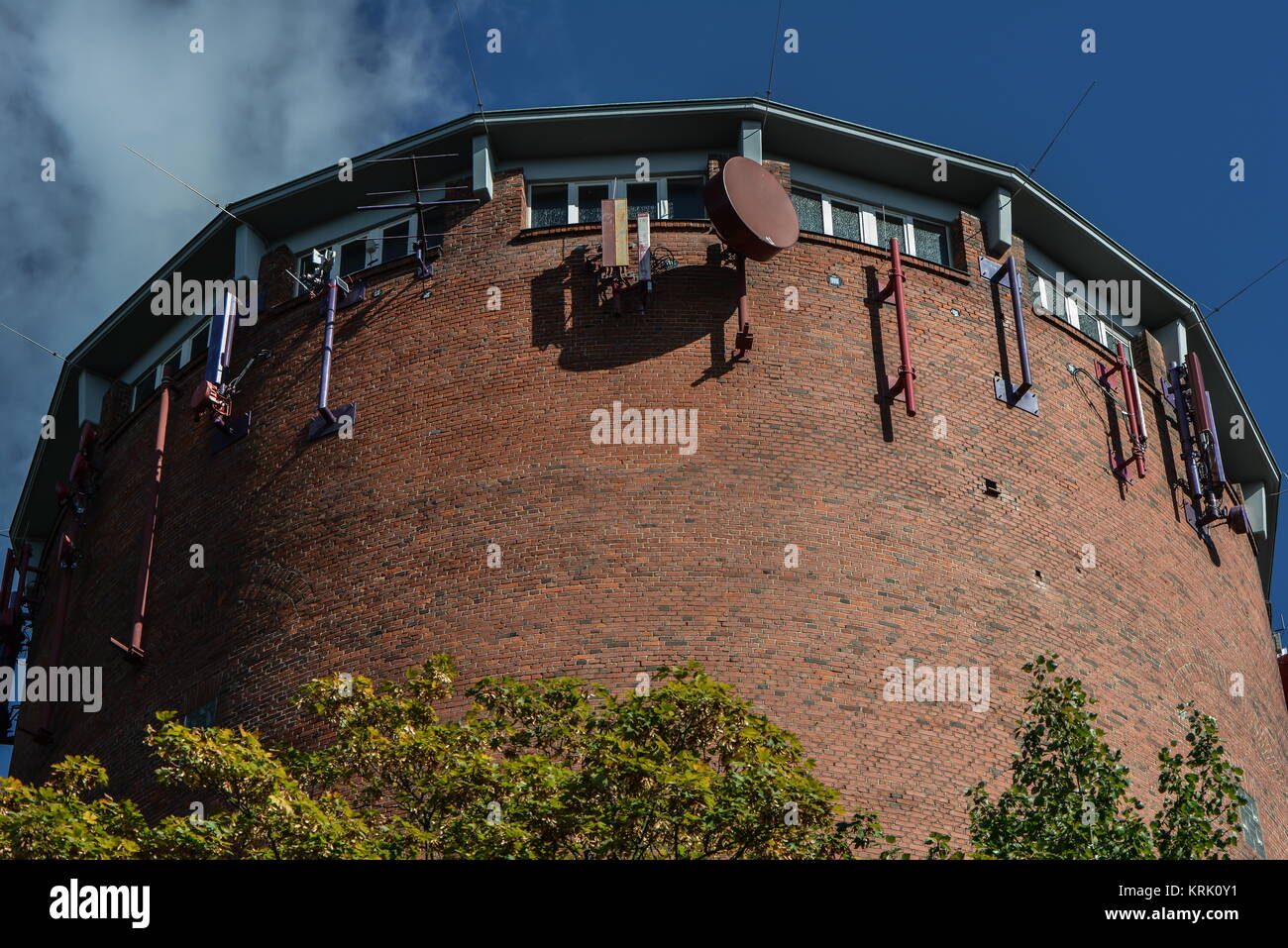 water tower equipped with mobile phone antennas Stock Photo - Alamy