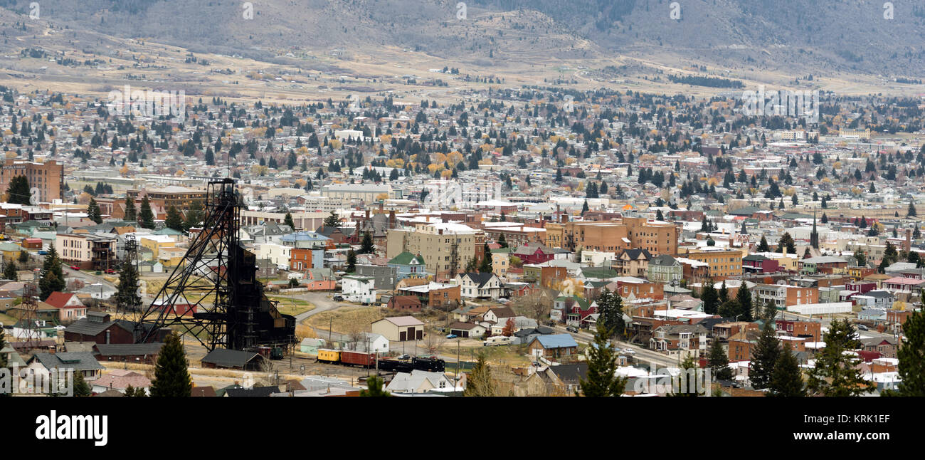 High Angle Overlook Butte Montana Downtown USA United States Stock ...