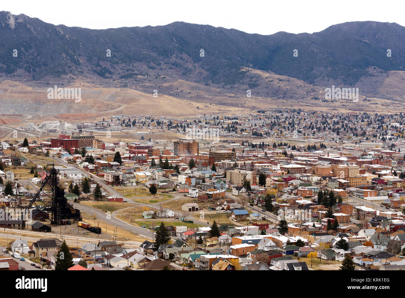 High Angle Overlook Butte Montana Downtown USA United States Stock ...