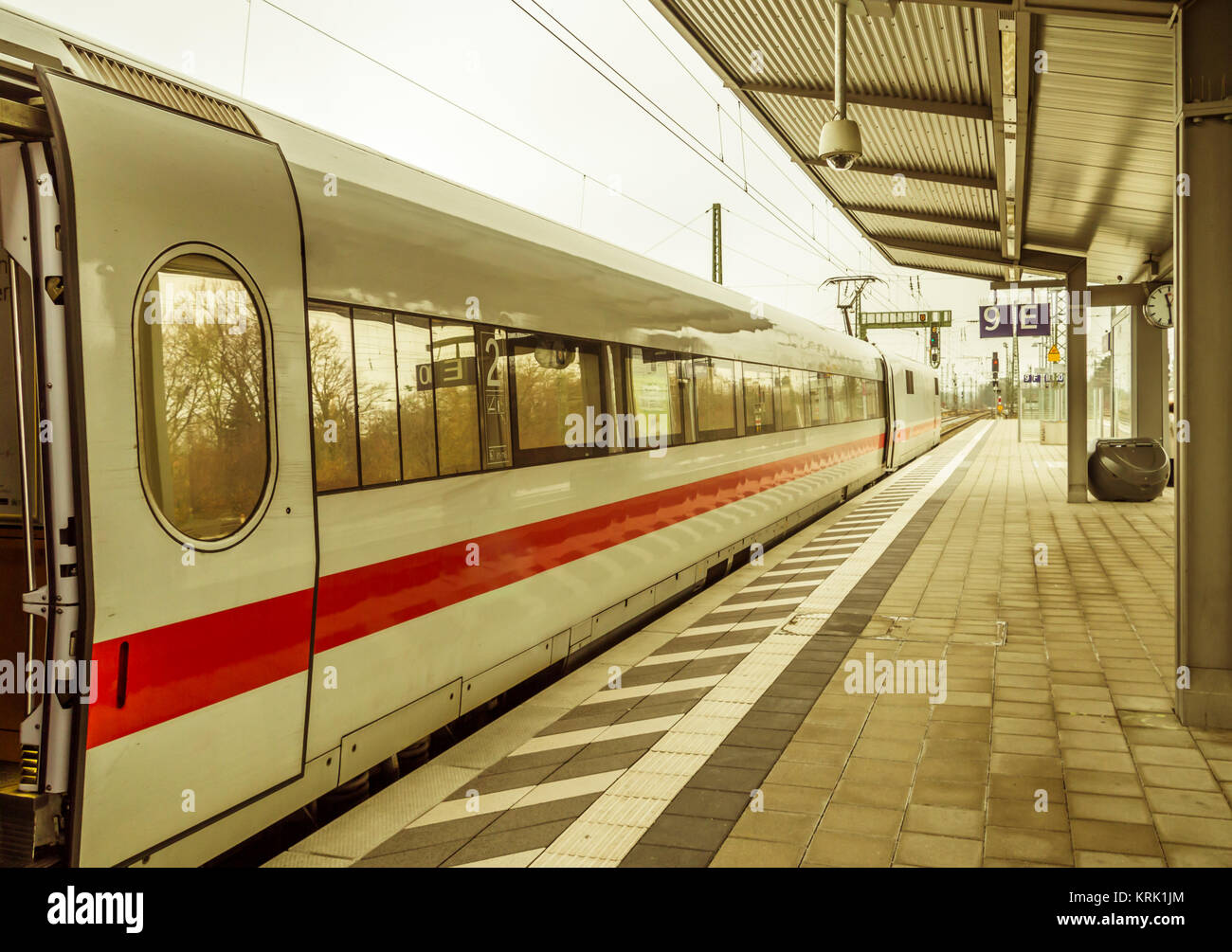 Intercity train parked in the station Stock Photo - Alamy