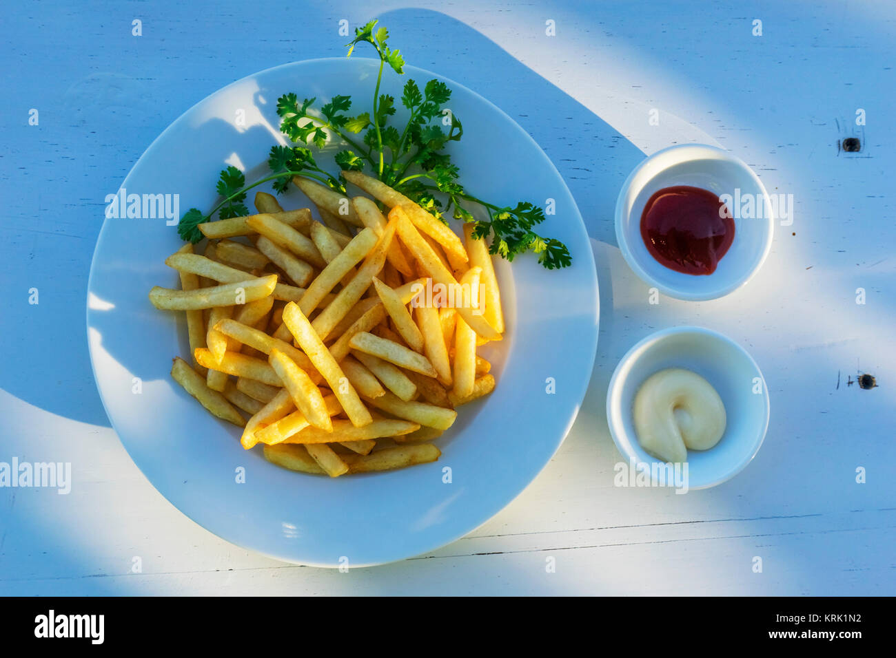 Fresh fried french fries at Hoi An old town, Vietnam. Local food famous ...