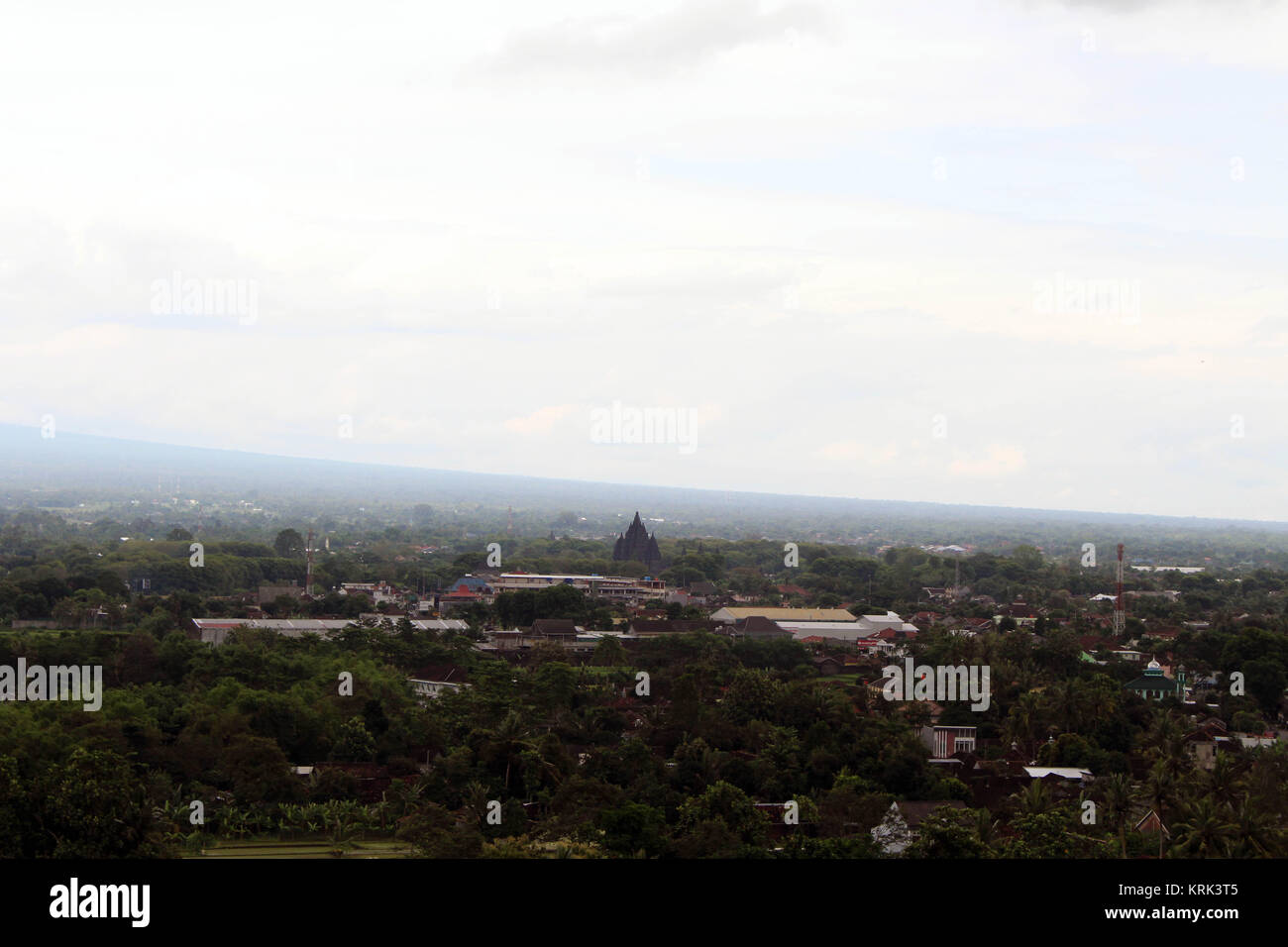 The view of Prambanan as seen from top and far-away during rainy and ...