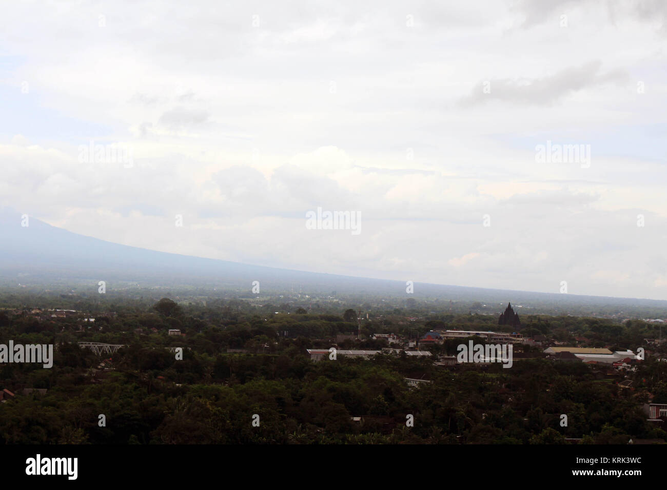The view of Prambanan as seen from top and far-away during rainy and ...