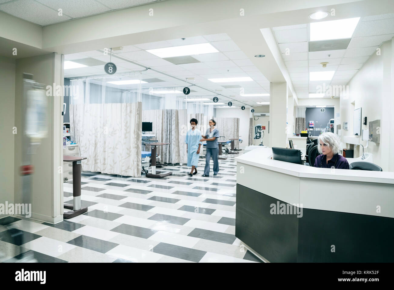 Nurses station in hospital Stock Photo - Alamy