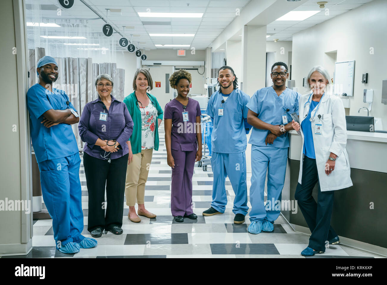 Portrait of smiling medical team in the hospital Stock Photo - Alamy