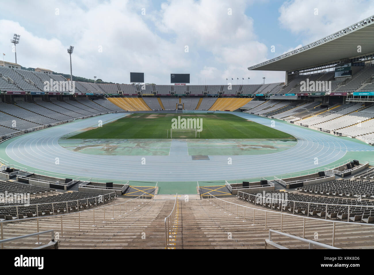 Soccer field in empty stadium Stock Photo - Alamy