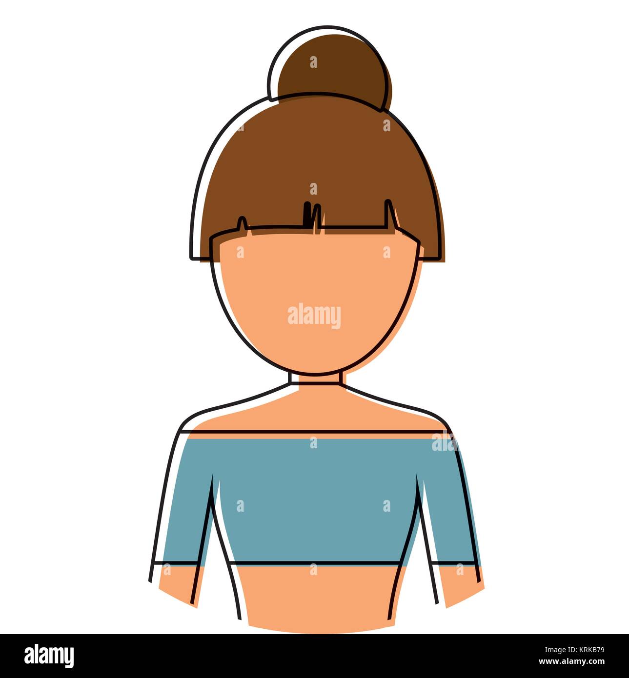 woman with bun hairstyle vector illustration Stock Vector Image & Art ...