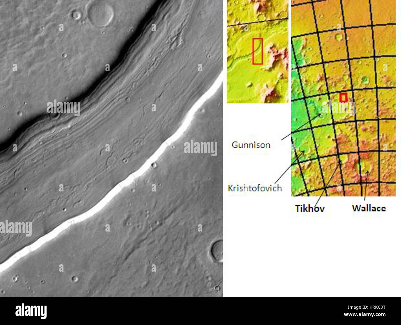 Reull Vallis lineated deposits Stock Photo - Alamy