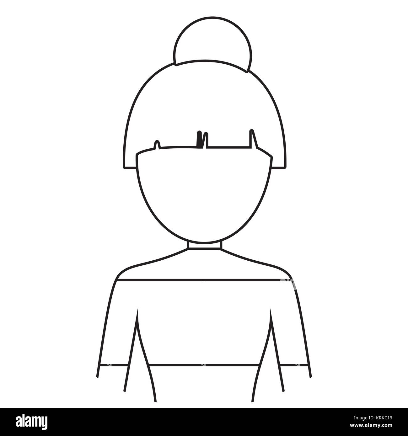 Beautiful bun hairstyle Cut Out Stock Images & Pictures - Alamy