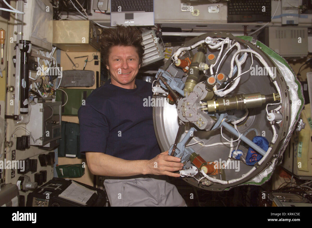 ISS-09 Gennady Padalka in the Zvezda Service Module Stock Photo - Alamy