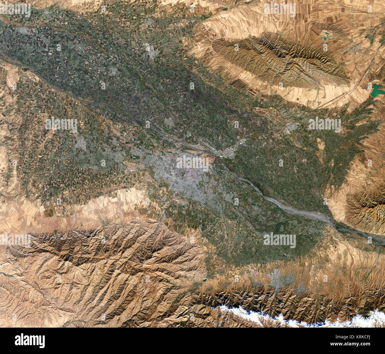 Samarkand city and vicinities, Uzbekistan, LandSat-8 near natural ...