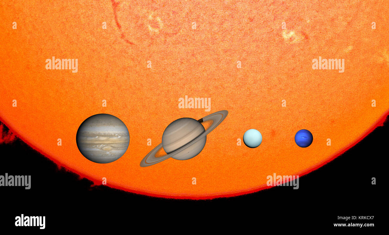 Gas Giants & The Sun in 1,000 km Stock Photo - Alamy