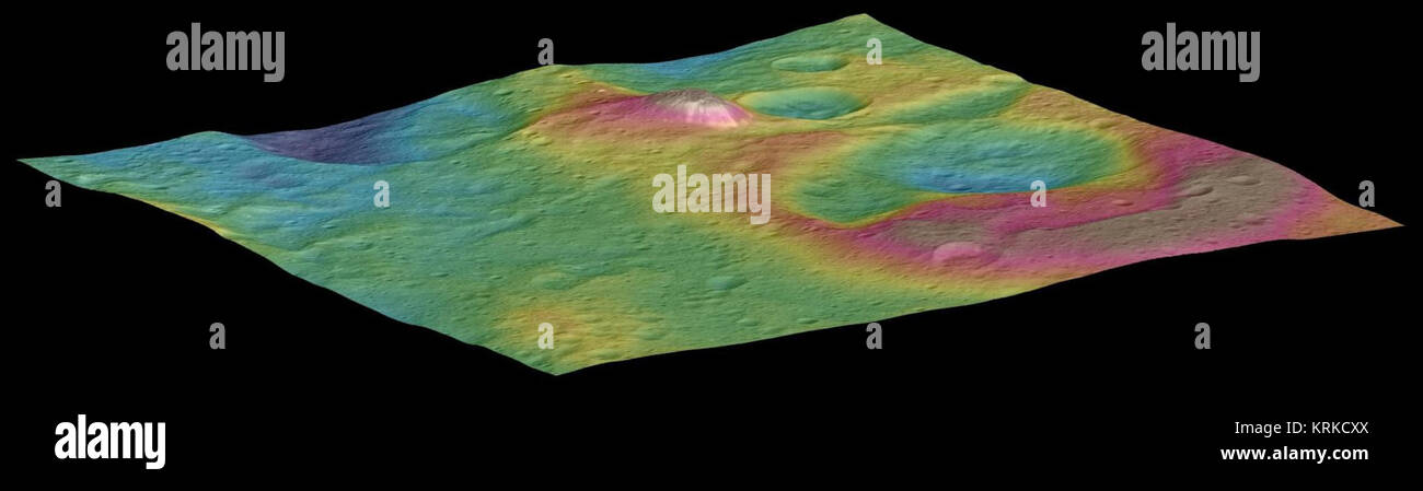 Topographic View of Ceres Mountain - PIA19976 Stock Photo - Alamy