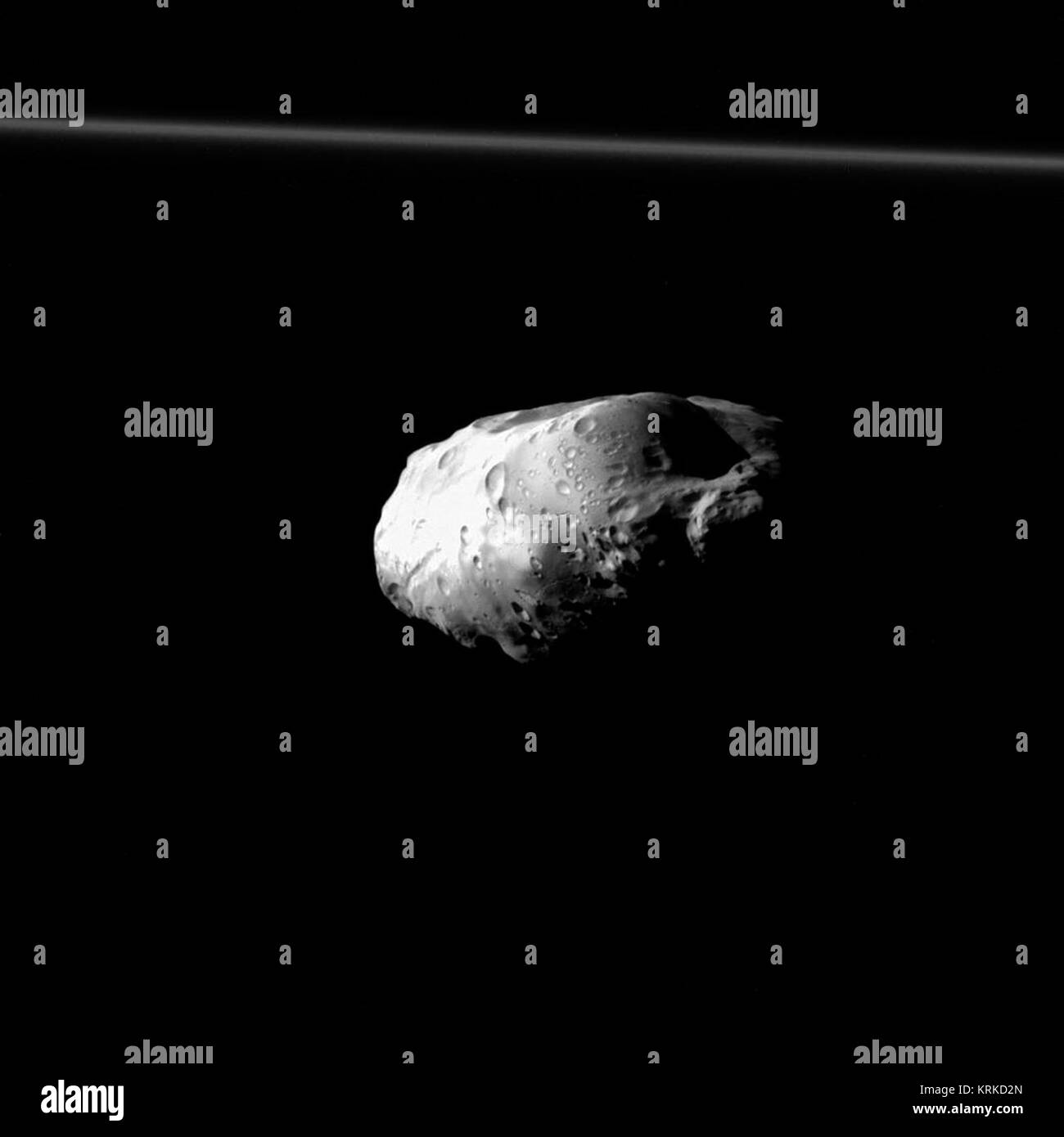 Prometheus moon by Cassini on 2015-12-06 Stock Photo - Alamy