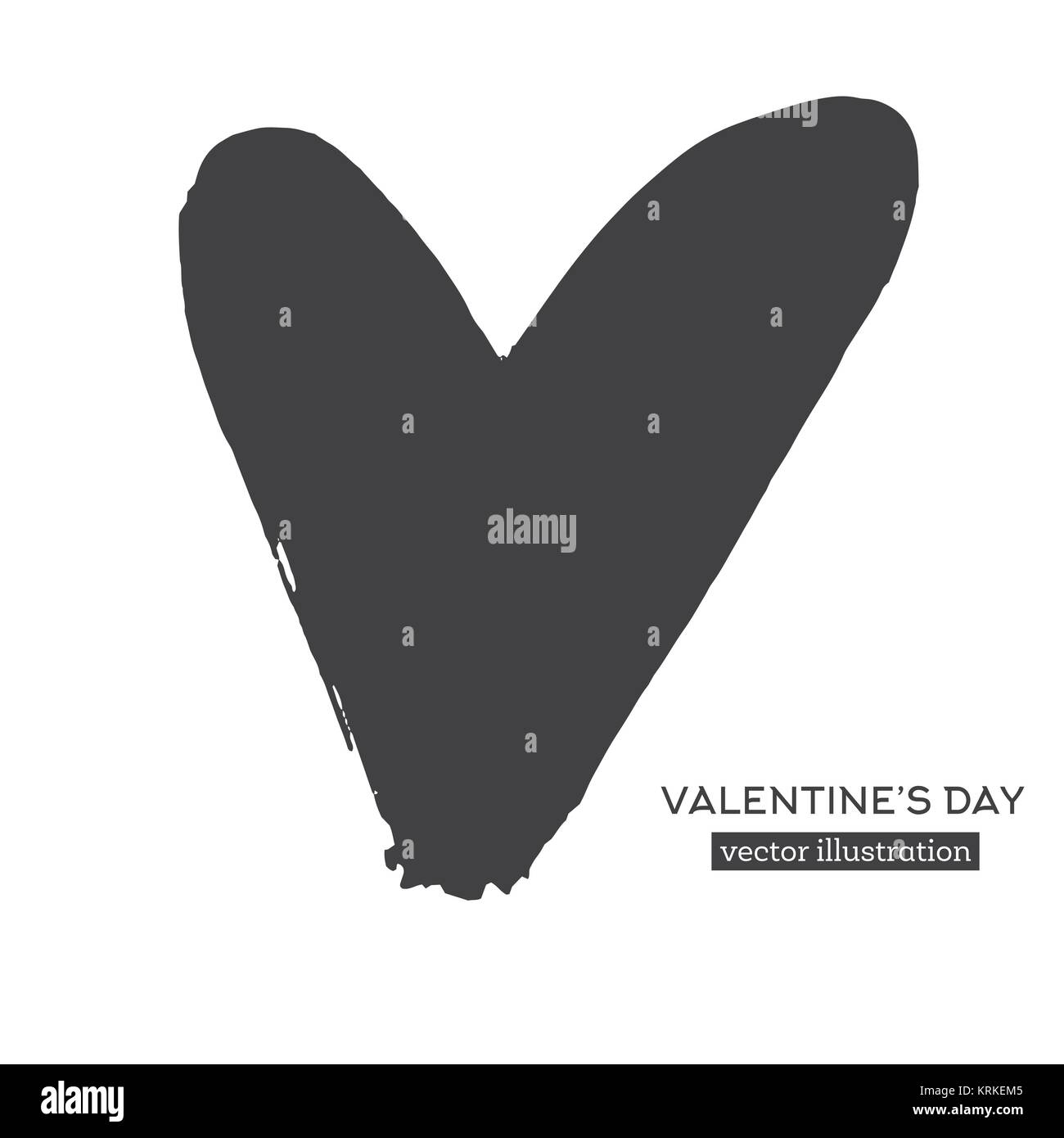 Hand Drawn Calligraphy Heart Isolated on White Background. Vector ...