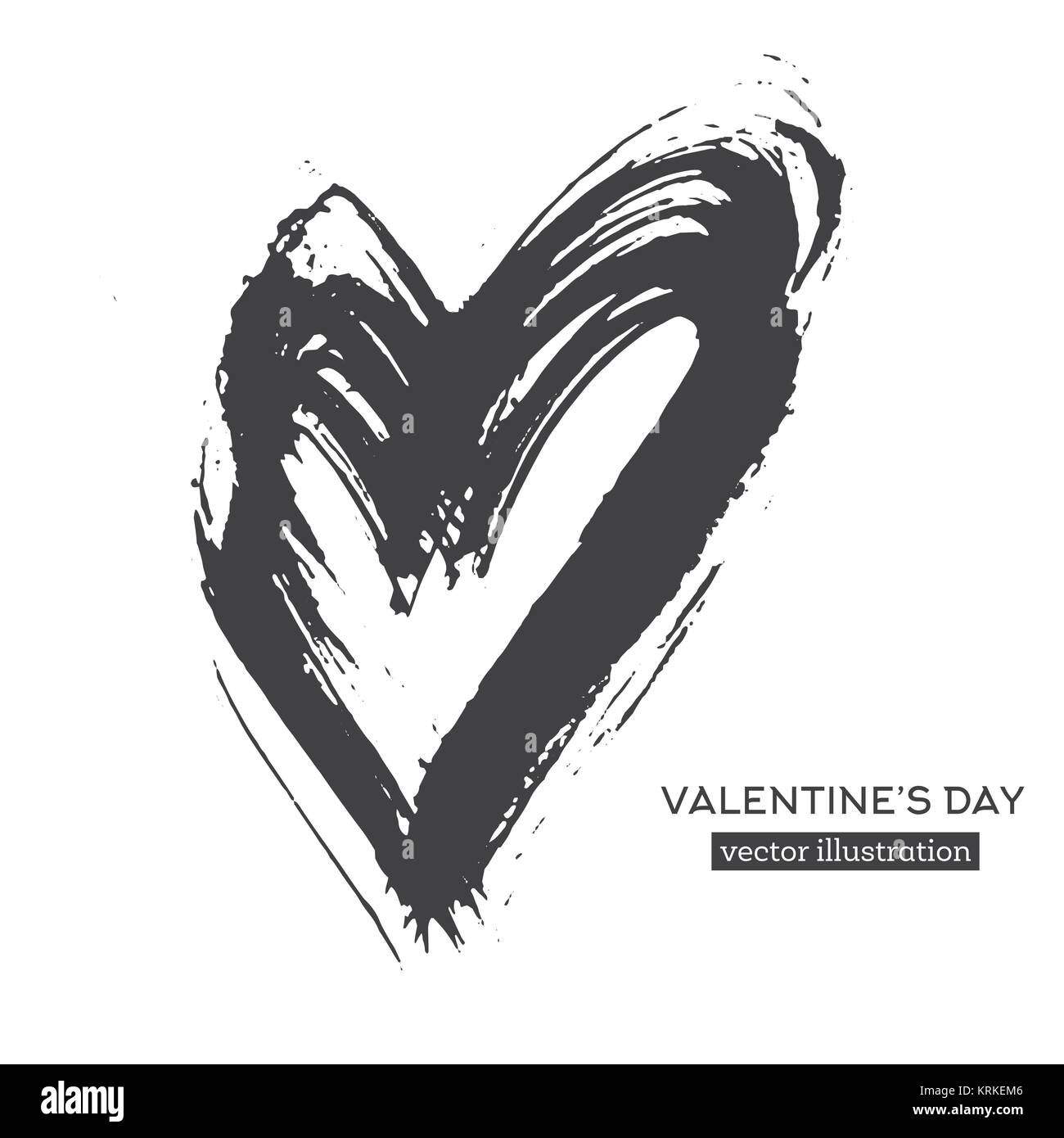 Hand Drawn Calligraphy Heart Isolated on White Background. Vector ...