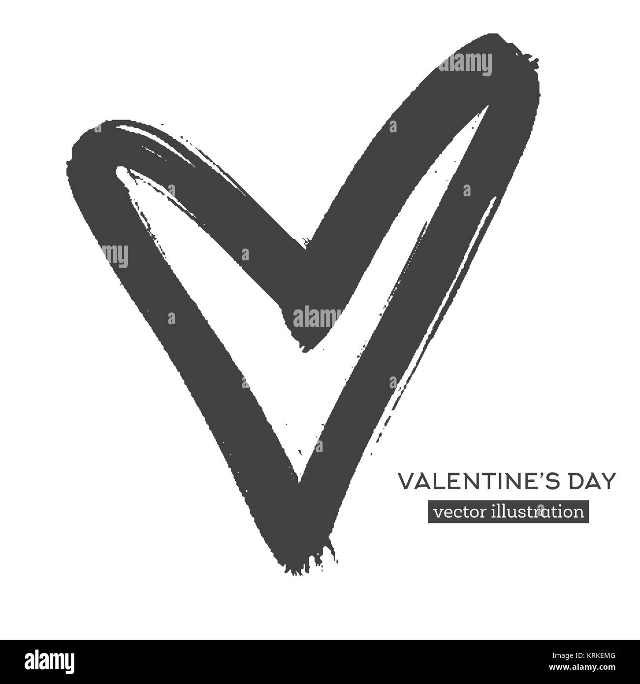 Hand Drawn Calligraphy Heart Isolated on White Background. Vector ...