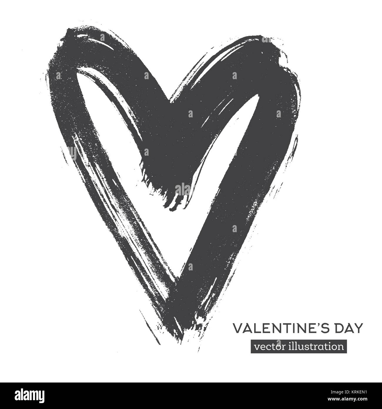 Hand Drawn Calligraphy Heart Isolated on White Background. Vector ...