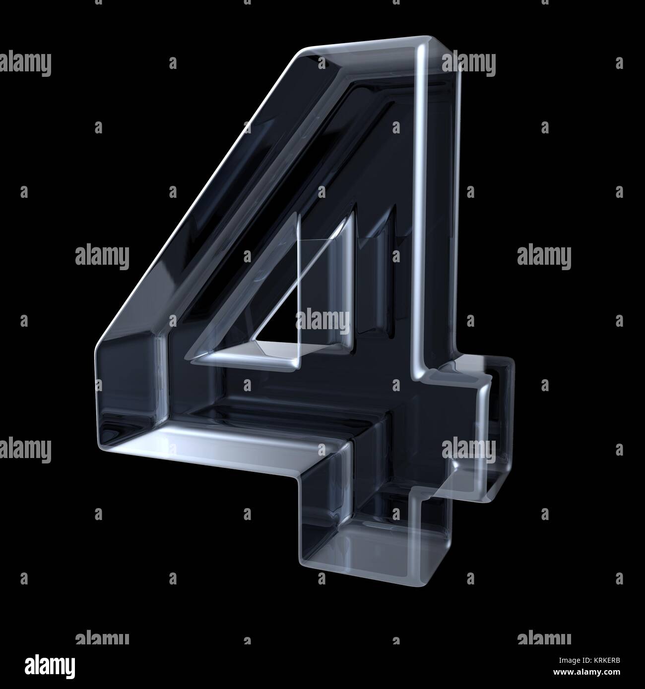Transparent x-ray number 4 FOUR. 3D Stock Photo - Alamy