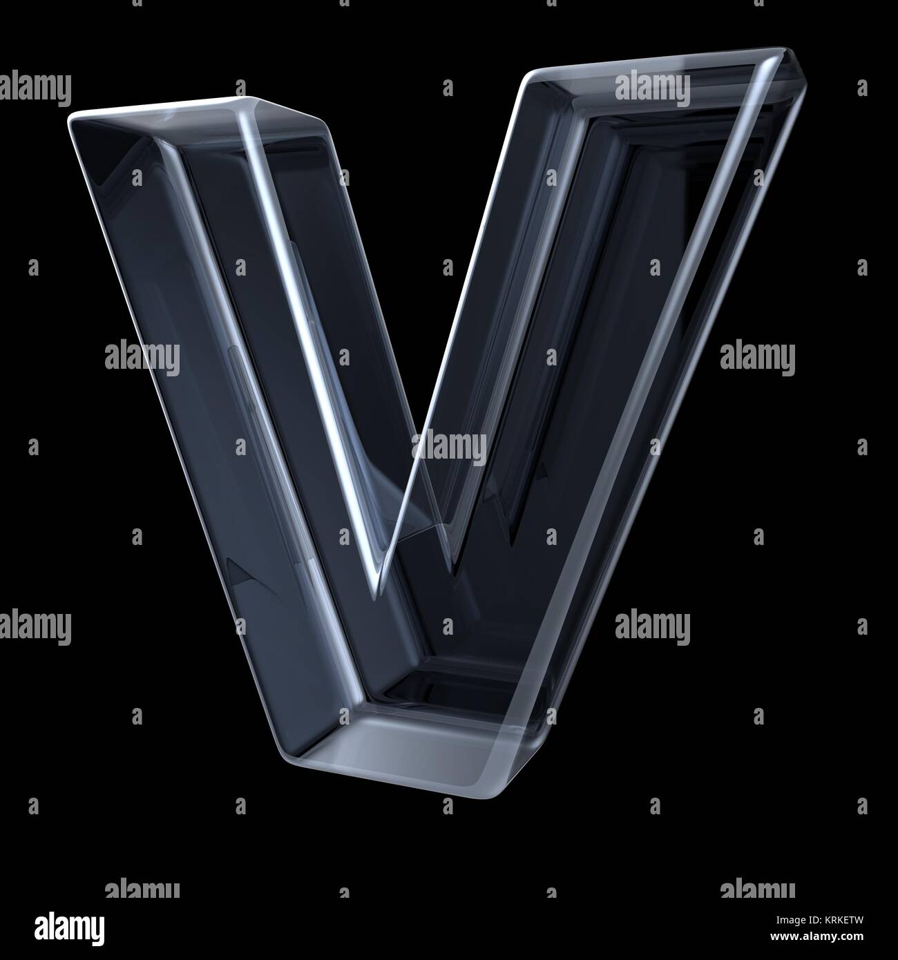 Transparent x-ray letter V. 3D Stock Photo - Alamy