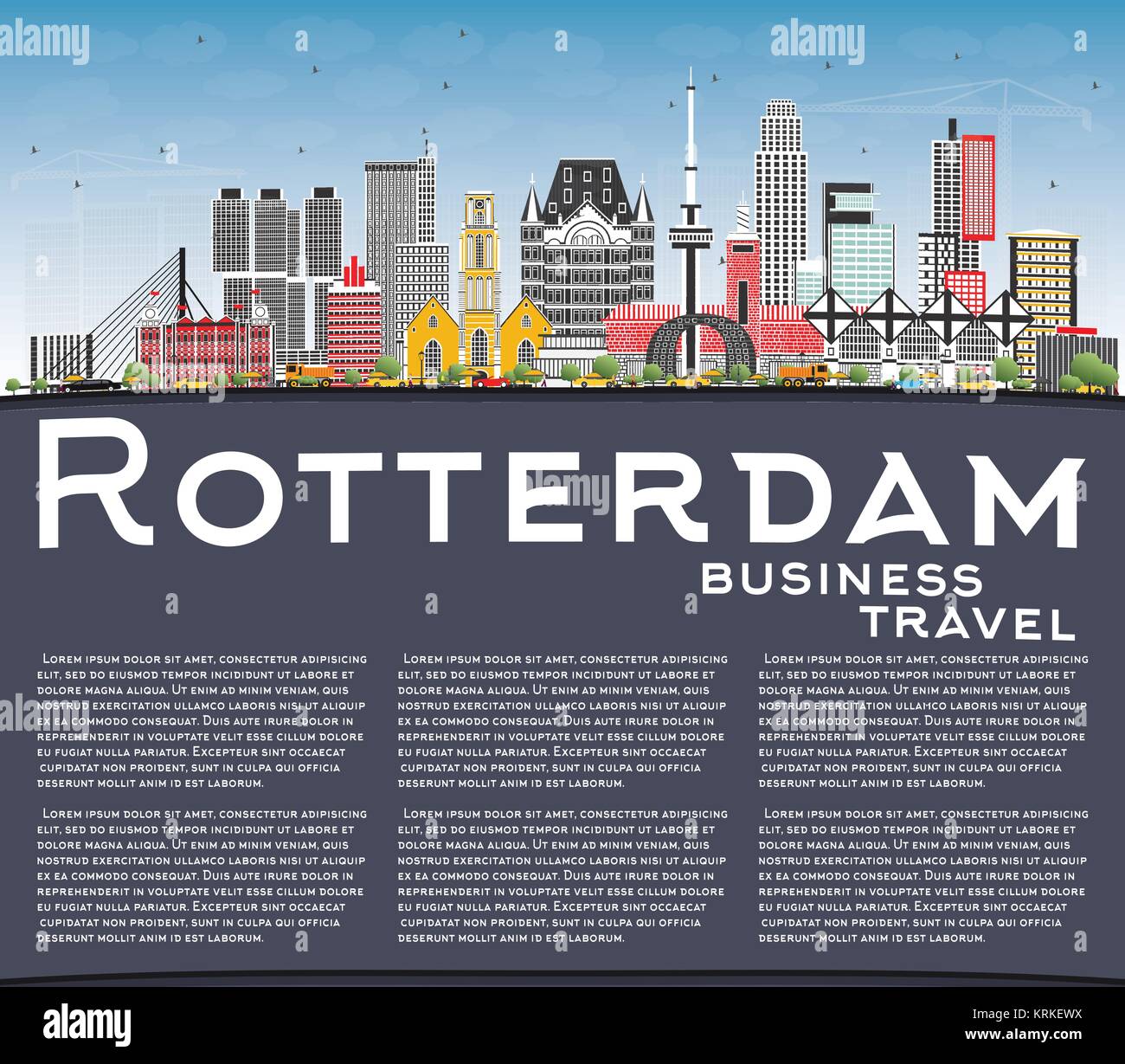 Rotterdam city skyline illustration hi-res stock photography and images ...
