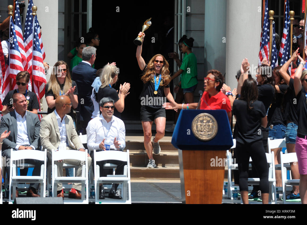 NEW YORK, NY - JULY 10: Alex Morgan, Tobin Heath, Lauren Holiday, Amy ...