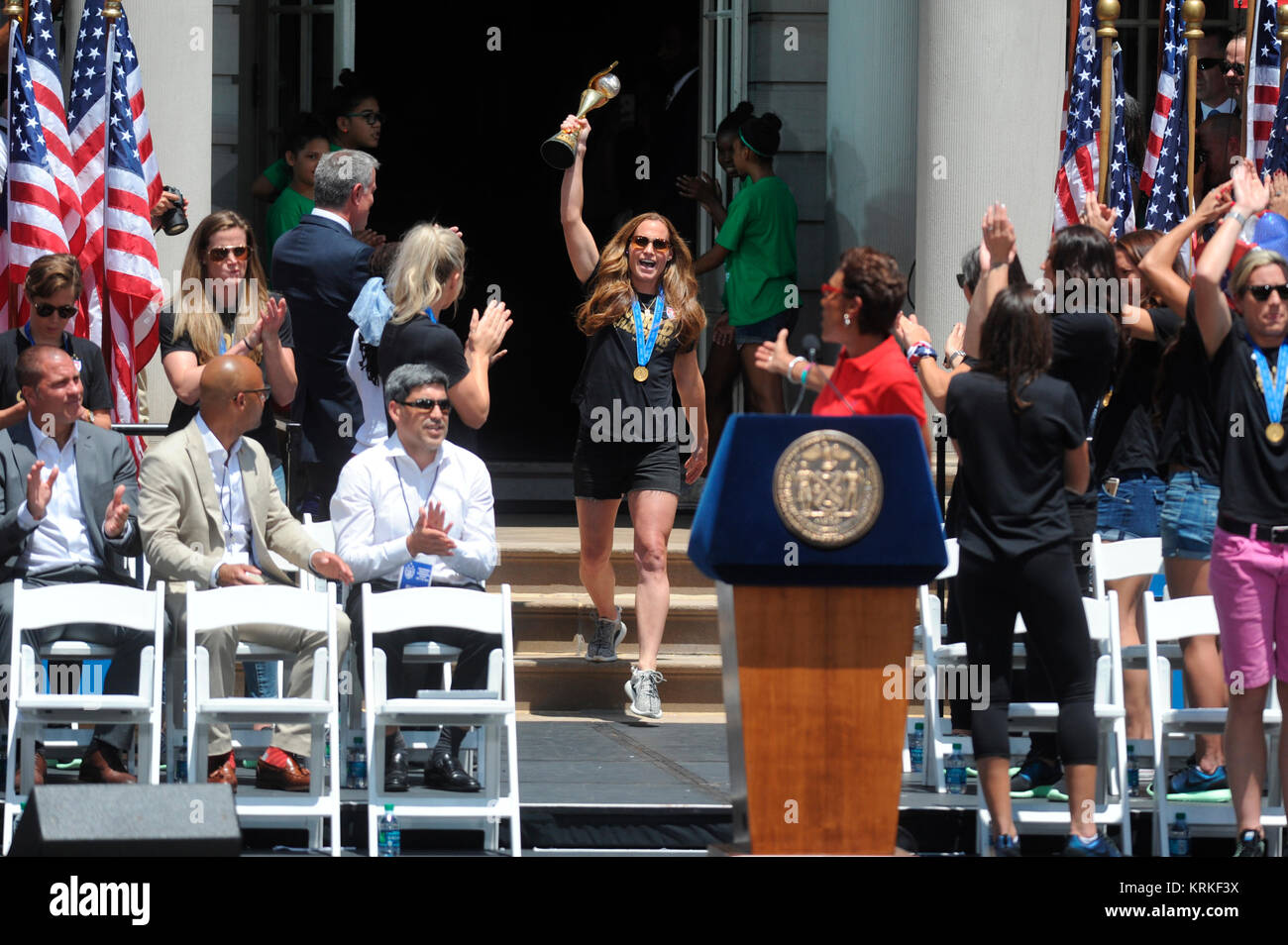 NEW YORK, NY - JULY 10: Alex Morgan, Tobin Heath, Lauren Holiday, Amy ...