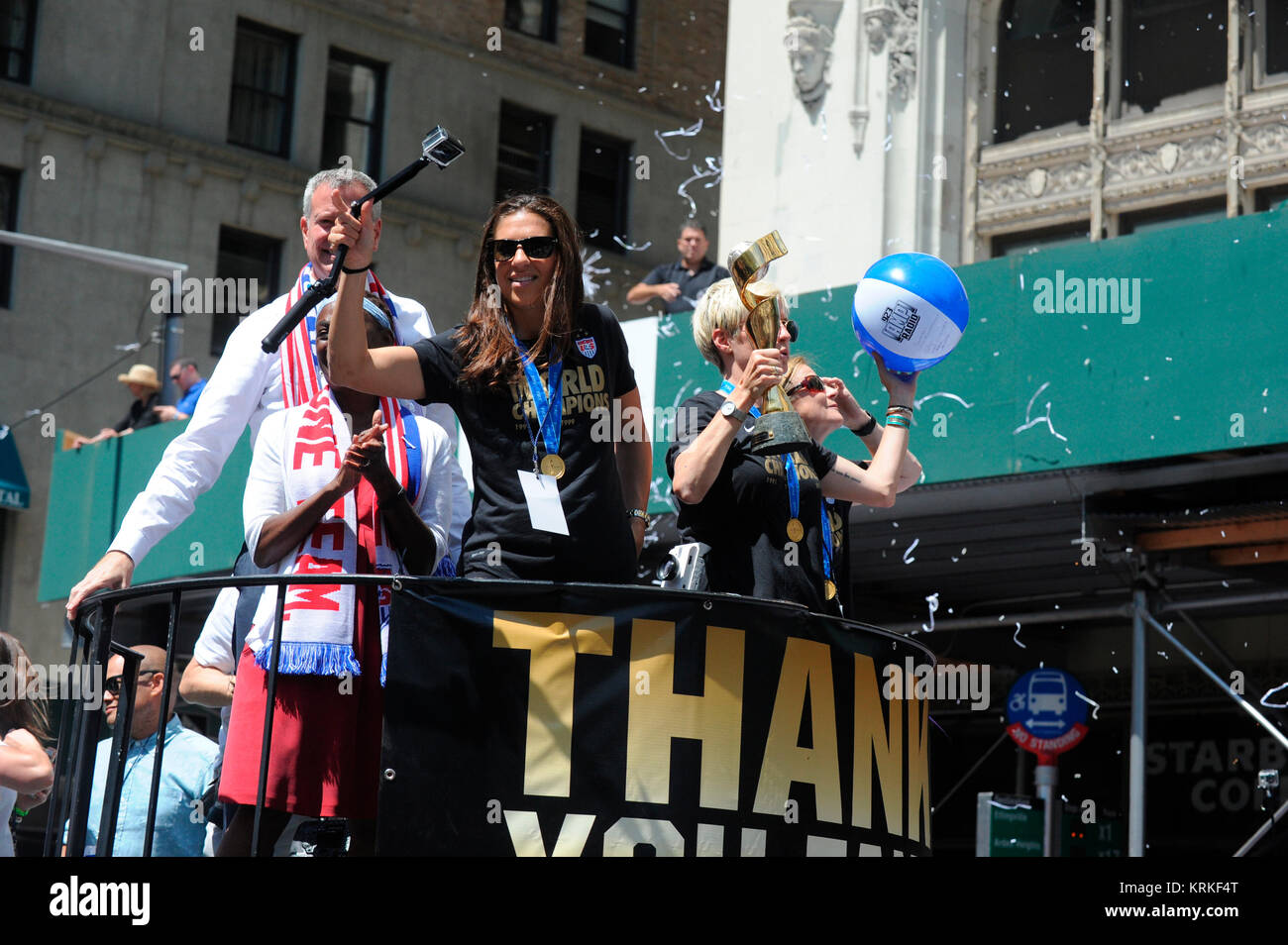 NEW YORK, NY - JULY 10: Alex Morgan, Tobin Heath, Lauren Holiday, Amy ...