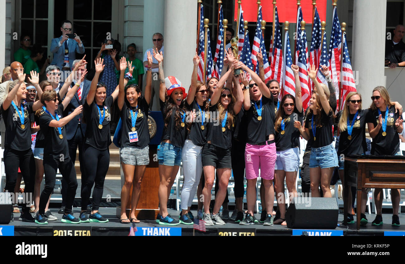 NEW YORK, NY - JULY 10: Alex Morgan, Tobin Heath, Lauren Holiday, Amy ...