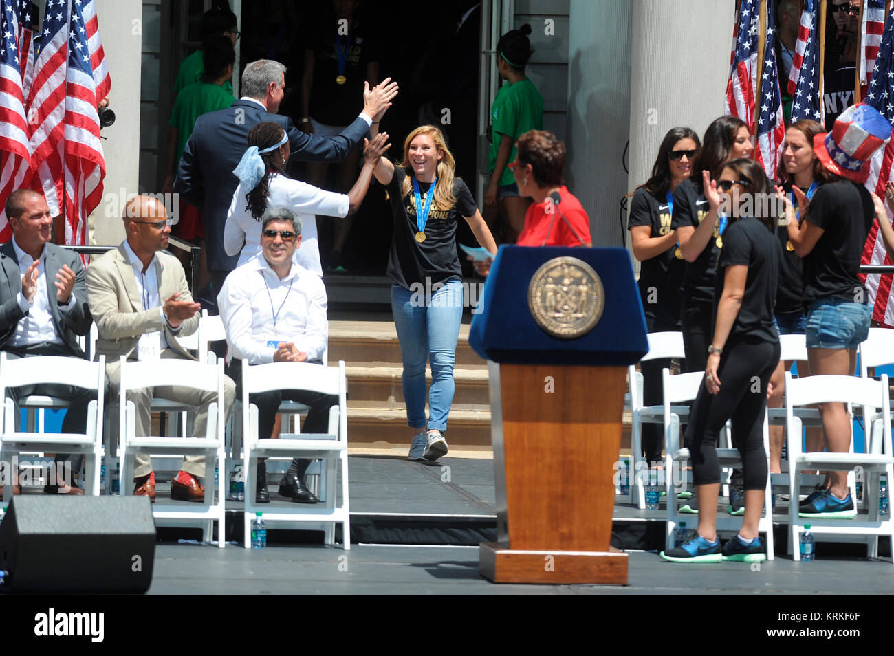 NEW YORK, NY - JULY 10: Alex Morgan, Tobin Heath, Lauren Holiday, Amy ...