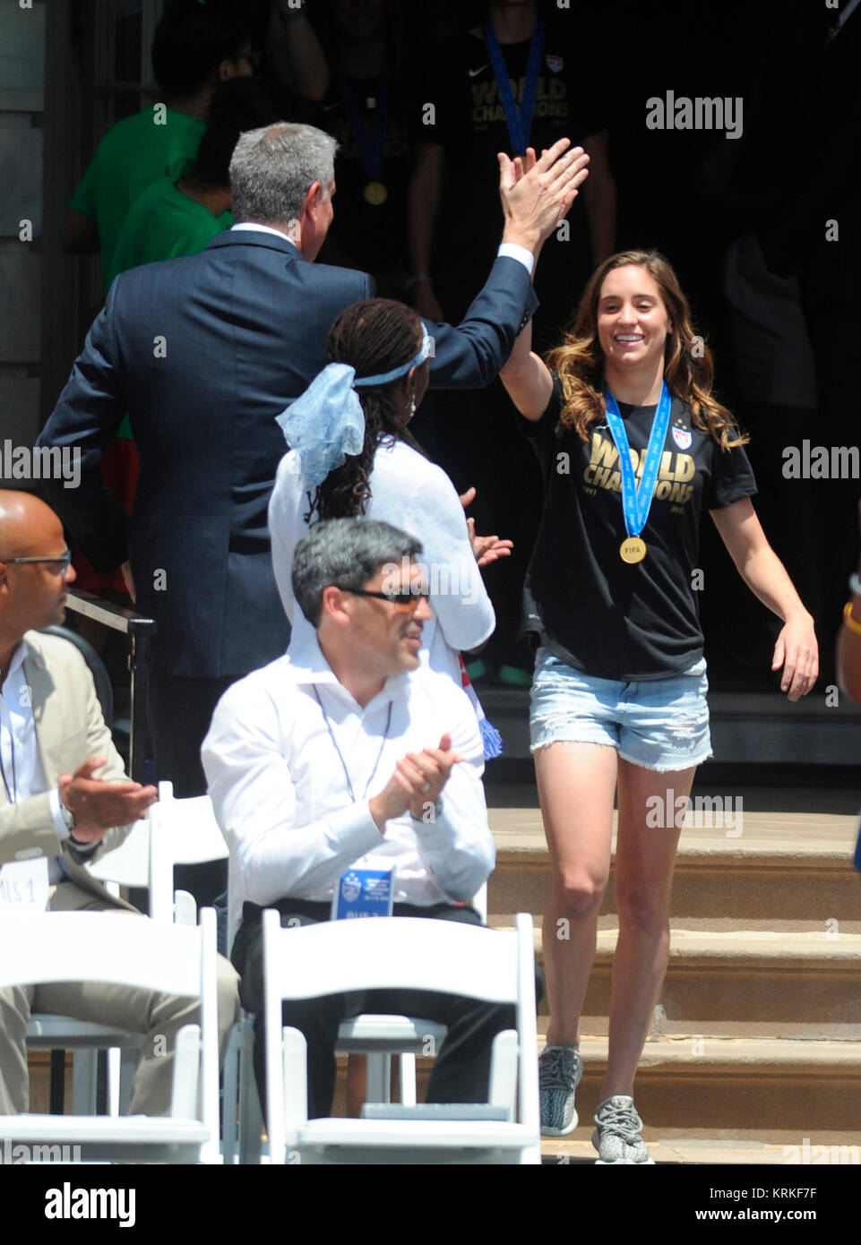 NEW YORK, NY - JULY 10: Alex Morgan, Tobin Heath, Lauren Holiday, Amy ...